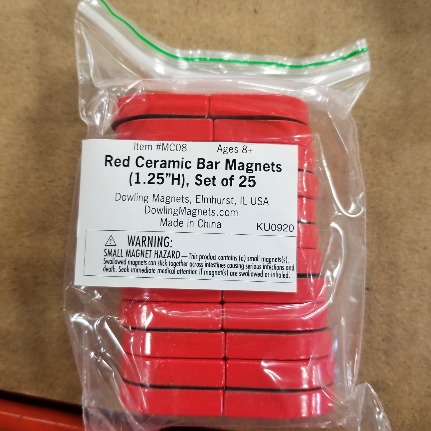 Pack of 25 ceramic horseshoe magnets 1-1/4 inches tall | Dowling Magnets